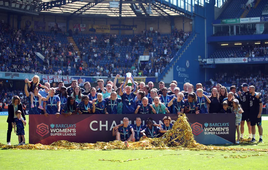 Chelsea finish WSL season unbeaten after late winner against Liverpool ...